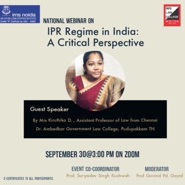 National Webinar on IPR Regime in India | The Law Communicants