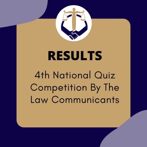 Results: 4th National Quiz Competition By The Law Communicants