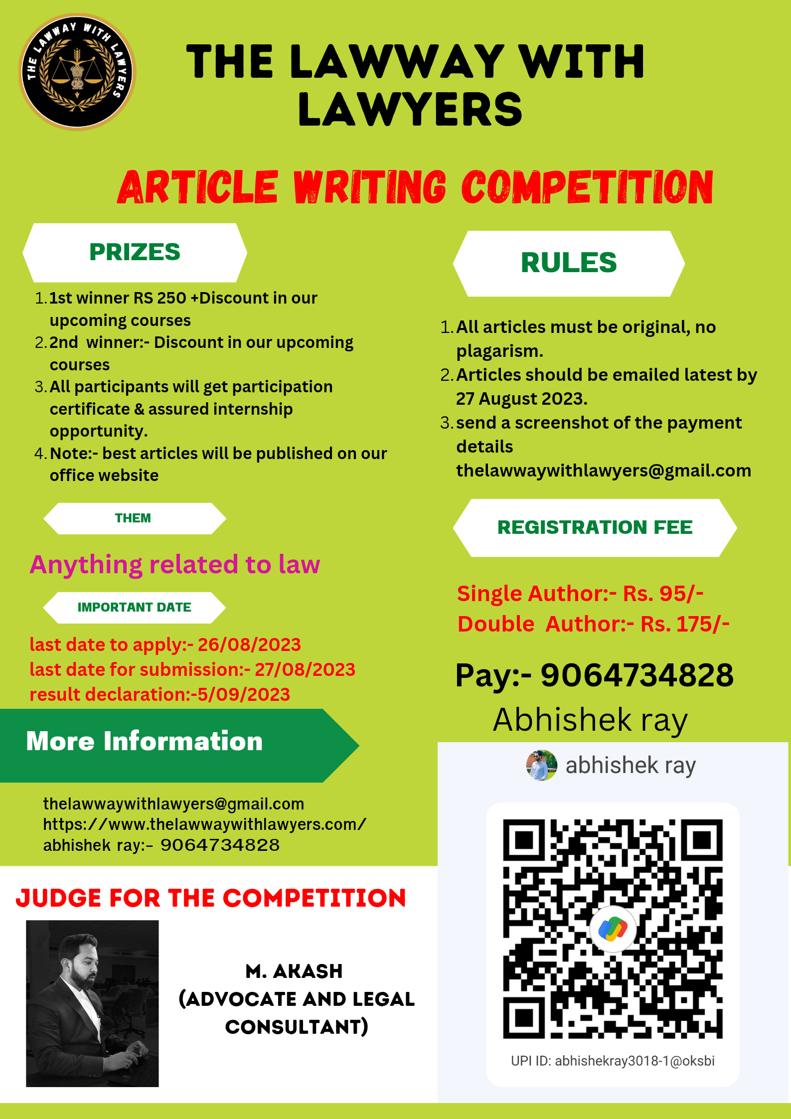 Article Writing Competition by The Lawway with Lawyers | The Law ...