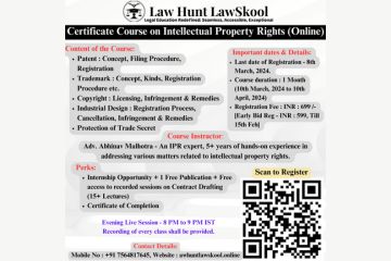 Certificate Course on Intellectual Property Rights (Online) by LawHunt ...